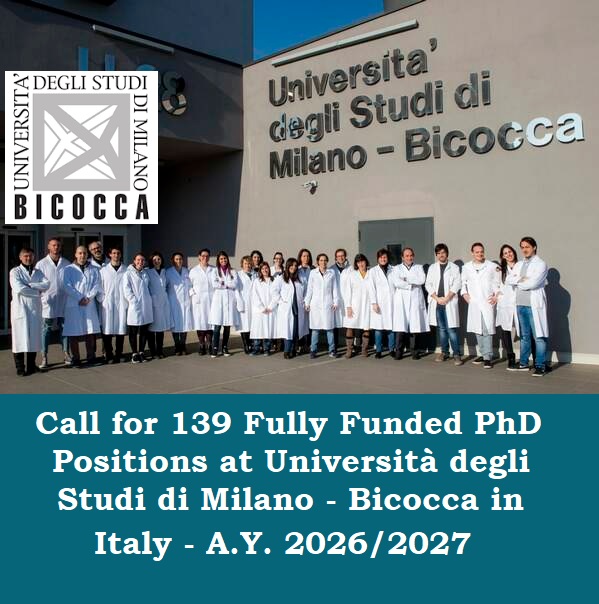 139 Fully Funded PhD Positions at University of Milano-Bicocca